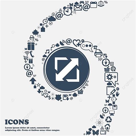 Vector Icons Spiral Around Screen Size Sign For Video Deployment Vector