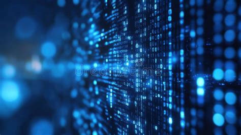 Blue Digital Binary Code Flowing Data Stream Concept Abstract