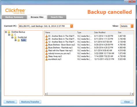 View Clickfree Automatic Backup Screenshot