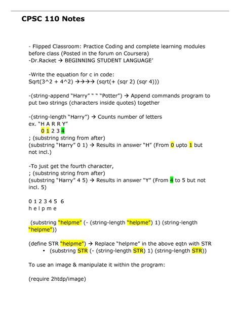 Ubc Cpsc 110 Lecture Notes 2019 Cpsc 110 Ubc Studocu