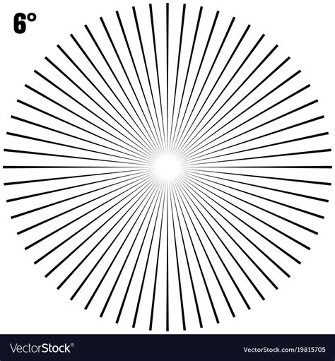 Abstract Circular Geometric Burst Rays On White Vector Image