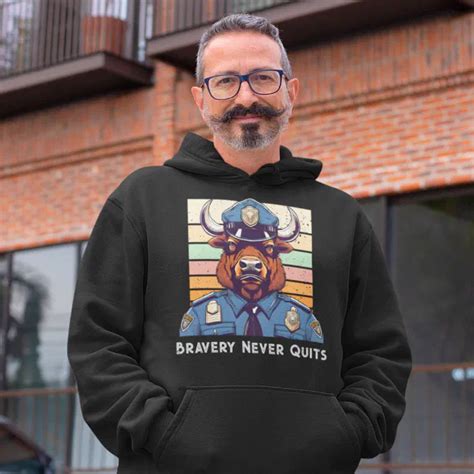 Custom Bison Ts For Police Officers Dad Grandpa Hoodie Zazzle