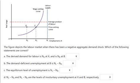 Solved Labour Supply Wage Setting Curve 17 Real Wage B X