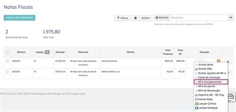 Como Criar Uma NFe Com Complemento De ICMS Eccosys Base De Conhecimento