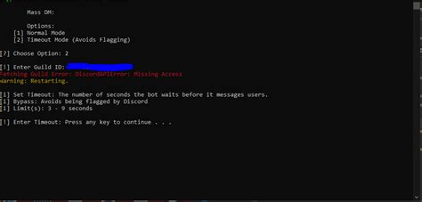 It Keeps Saying Fetching Guild Error · Issue 18 · 17teendiscord Mass Dm Tool · Github