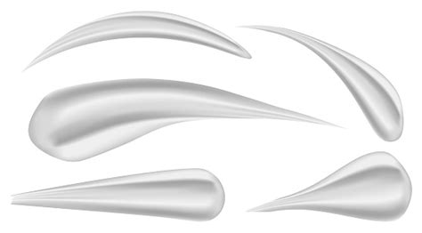 다양 한 스트로크 아름다움 얼굴 화장품 화이트 크림 텍스처의 크리에이 티브 벡터 일러스트 레이 션에 고립 된 투명 한 배경을 설정합니다 아트 디자인 젤 또는 거품 드롭 추상