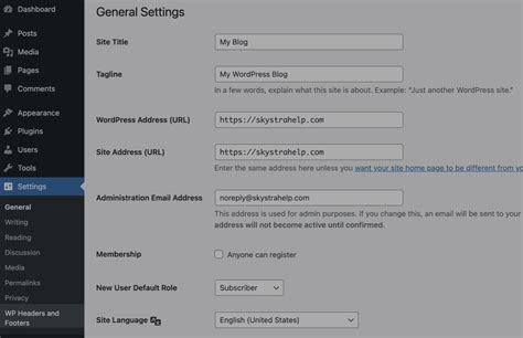 Insert Code Header Or Footer Of Your Wordpress Website Skystra