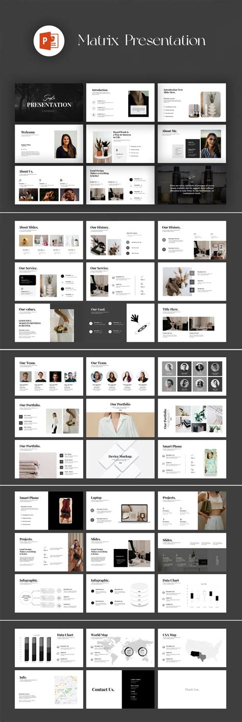Freepiker Matrix Powerpoint Presentation Template