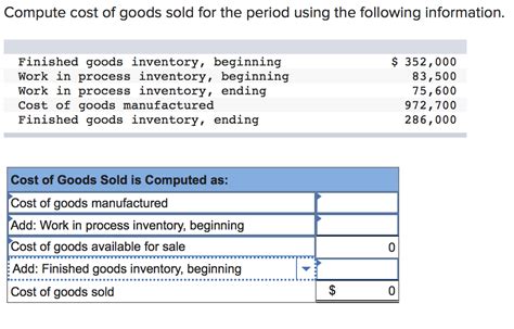 Solved Compute Cost Of Goods Sold For The Period Using The Chegg
