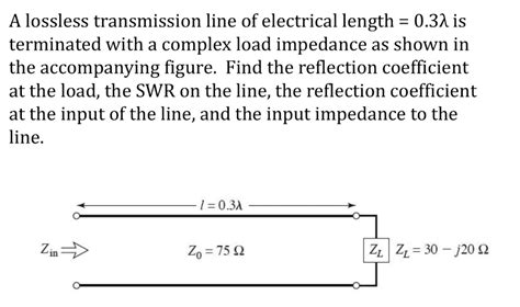 A Lossless Transmission Line Of Electrical Length 03 Is Terminated