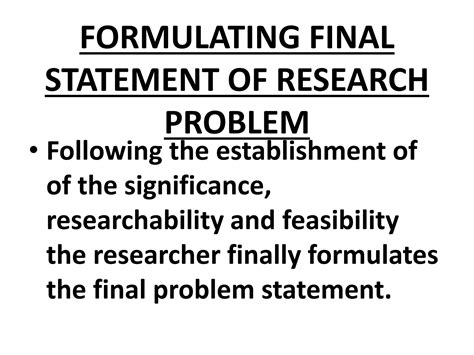 Formulation Of Research Problem Pptx