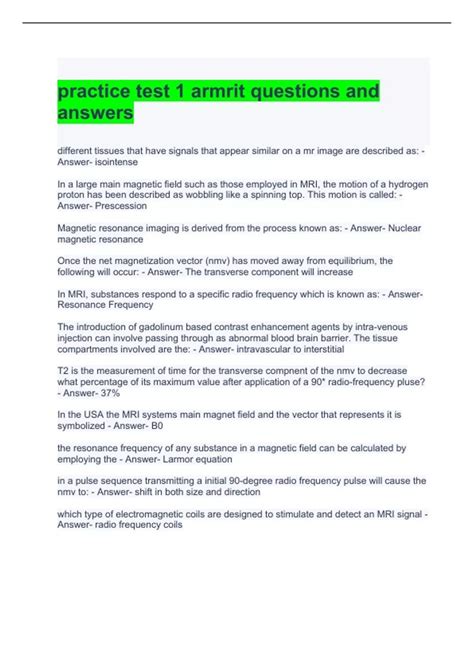 Practice Test 1 Armrit Questions And Answers 2024 Armrit Stuvia Us