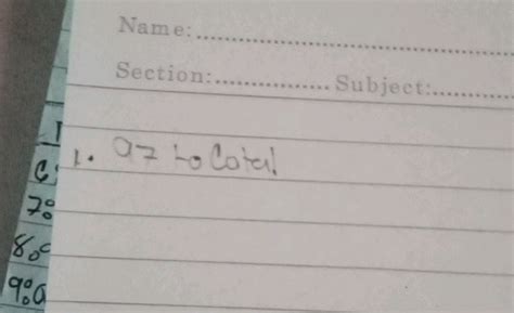 Name Section Subject 1 17 Lo Cotal StudyX