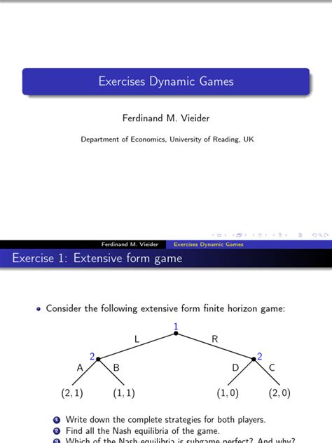 08 Dynamic Games Exercises Pdf Economic Equilibrium Microeconomics