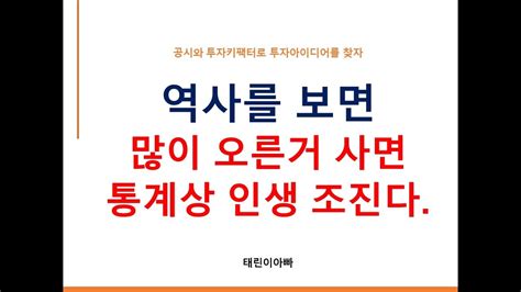 역사를 보면 많이 오른거 사면 통계상 인생 조진다 Youtube