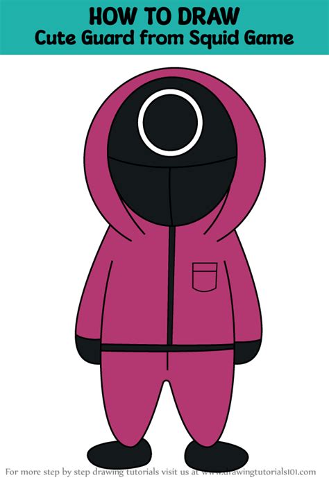 How To Draw Cute Guard From Squid Game Step By Step Tutorial DrawingTutorials101 Com