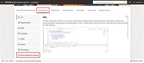 Get Started With Oracle Machine Learning User Interface