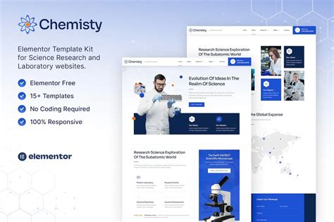 Chemisty Science Research And Laboratory Elementor Template Kit • No 1