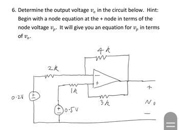 Answered Determine The Output Voltage Vo In The Circuit Below Hint Begin With A Node