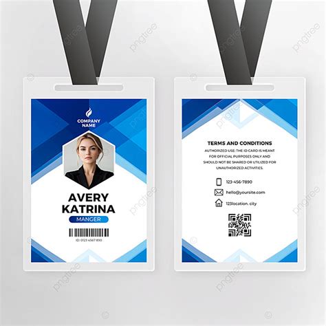 Blue Color Block Business Simple Work Permit Employee Card Id Card