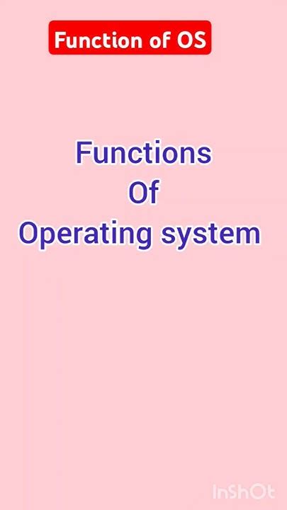 Functions Of Operating System Operatingsystem Os Shorts Ytshorts Youtube