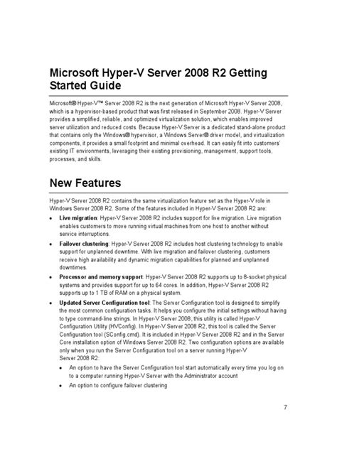 Microsoft Hyper V Server 2008 R2 Getting Started Guide Pdf Hyper V