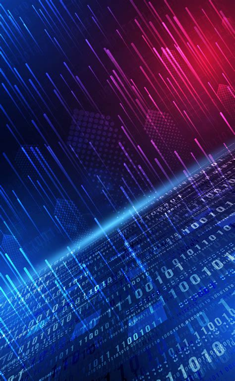 digital technology binary code blue background matrix cyber technology security abstract