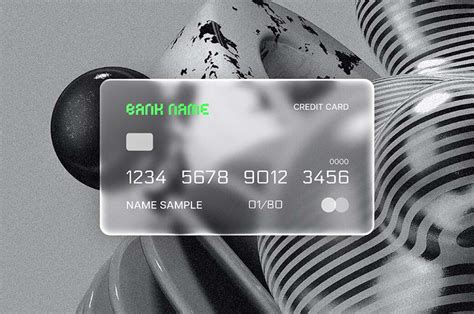 Frosted Glass Credit Card Mockup