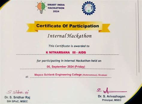 Sih2024 Hackathon Innovation Problemsolving Teamwork Techforgood… Nitharsana Karthikeyan