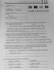 Lab Analysis Pdf Course Hero