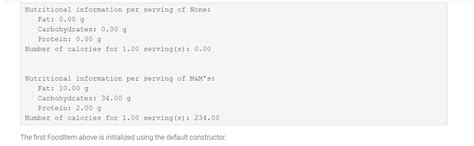 Solved Given Main Complete The Fooditem Class In File