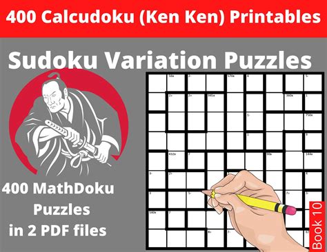 Calcudoku Mathdoku Printable Pdf 400 Sudoku Variation Etsy Best