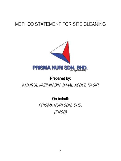 Method Statement Site Cleaning Pdf
