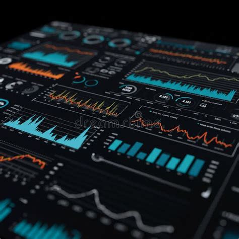 A Digital Dashboard Featuring Various Data Visualizations Including Line Graphs Bar Stock