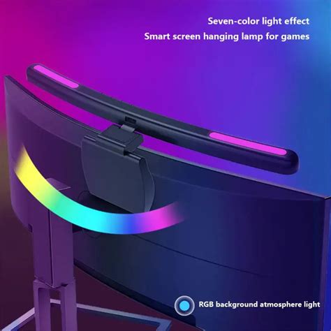Led 모니터 조명 램프 곡선 스크린 행잉 라이트 바 Rgb 다채로운 배경 분위기 무단 조광 Pc 티몬