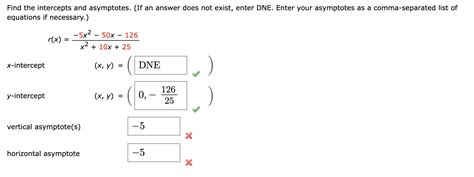 Solved Find The Intercepts And Asymptotes If An ﻿answer