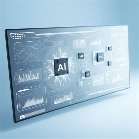 Uturistic Digital Interface Displaying Various Graphs And Data Visualizations Stock