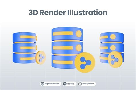 ikona serwera bazy danych renderowania 3d z odizolowaną ikoną