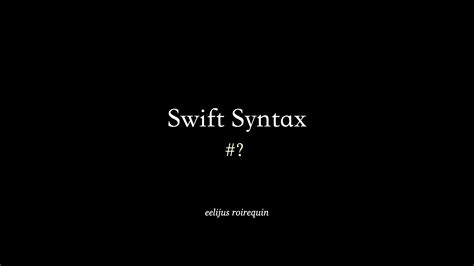 시리즈 swift syntax eelijus log