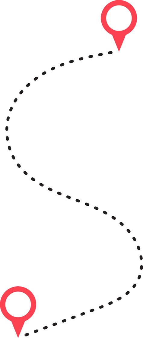 Route Icon Between Two Points With Dotted Path And Location Pin