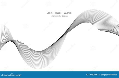 Abstract Wave Element For Design Digital Frequency Track Equalizer Stylized Line Art