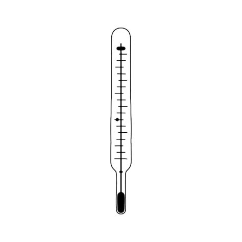 Premium Vector Linear Mercury Thermometer Medical A Glass Thermometer For Measuring The