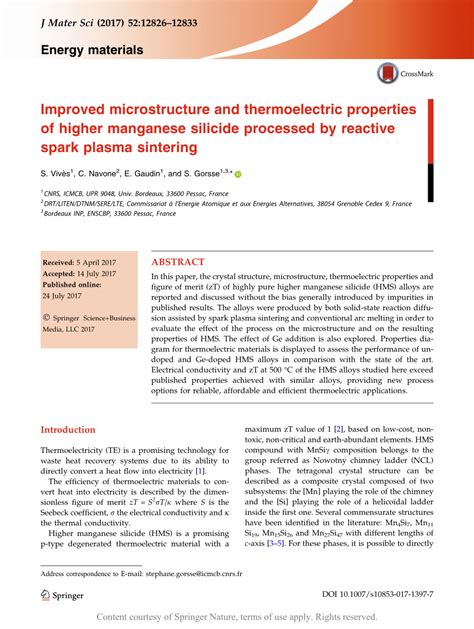 Improved Microstructure And Thermoelectric Properties Of Higher Manganese Silicide Processed By