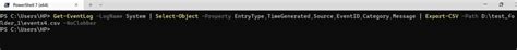 Export Event Logs To Csv Using Powershell