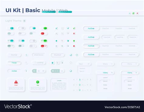 Option Buttons Ui Elements Kit Royalty Free Vector Image