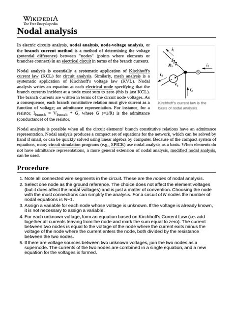 Nodal Analysis Pdf Electrical Engineering Electricity