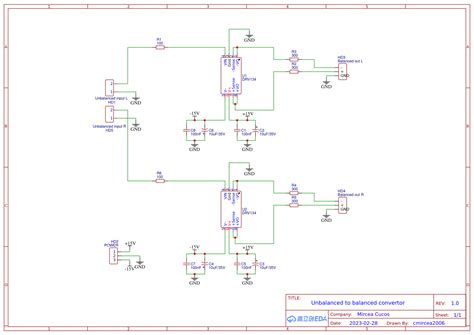 Unbalanced To Balanced Audio Signal Convertor OSHWLab