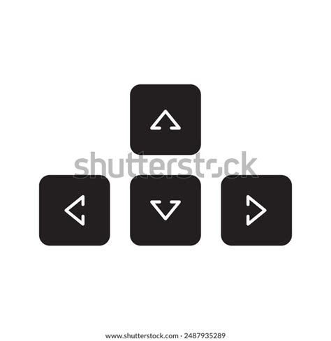 Pc Keyboard Arrow Keys Icon Template Stock Vector Royalty Free