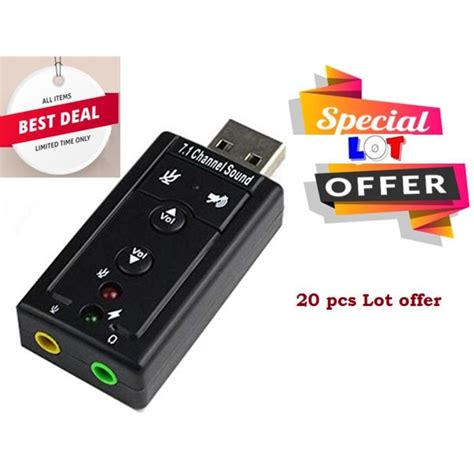 Pcs Lot USB External Virtual Channel USB Sound Card Audio Adapter Black Daraz