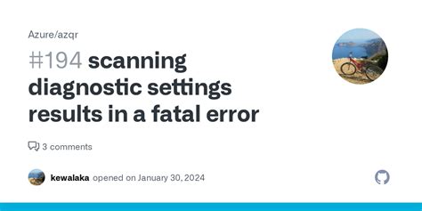 Scanning Diagnostic Settings Results In A Fatal Error Issue Azure Azqr GitHub